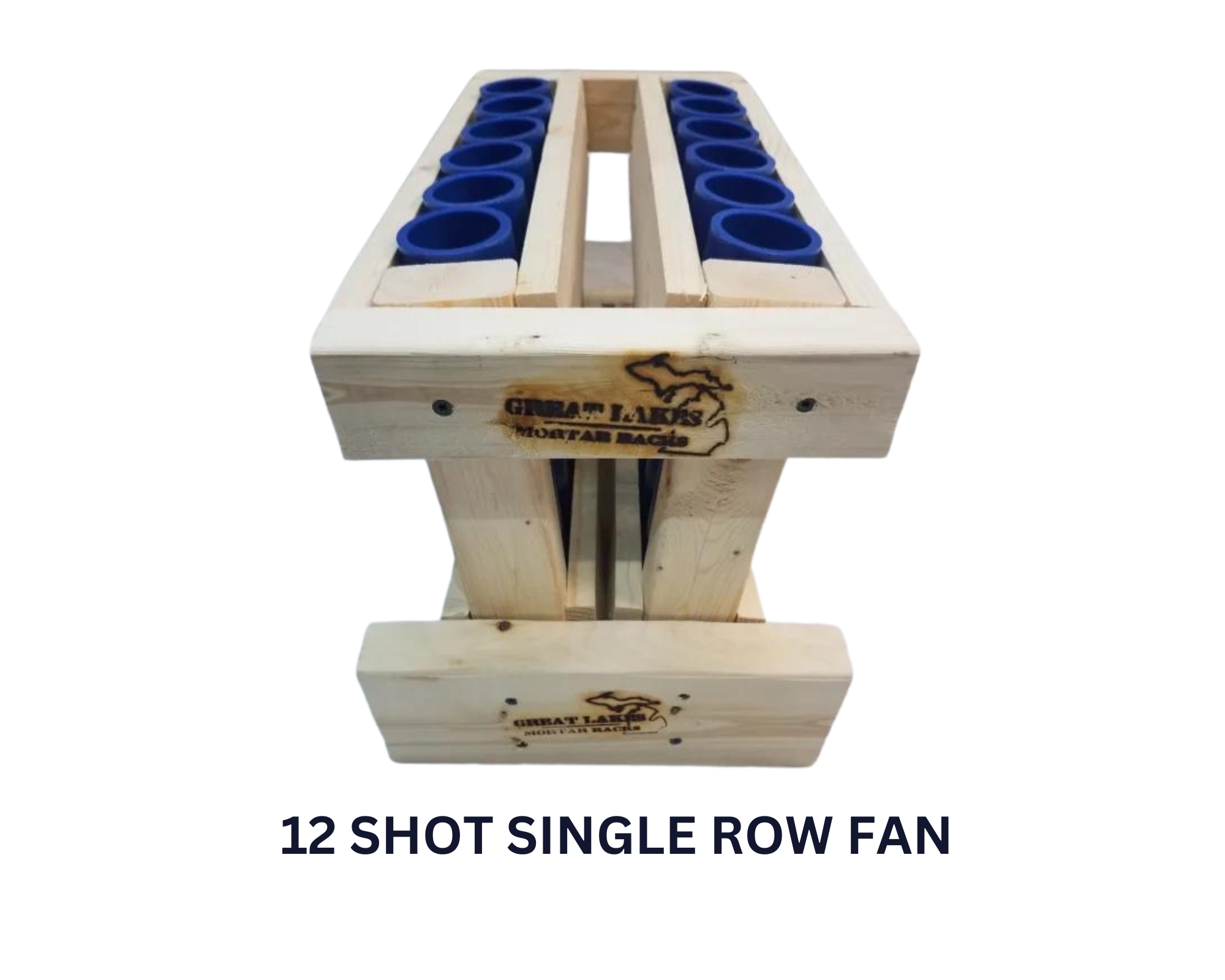 12 Shot Single Row Rack - Fan | Anytime Fireworks