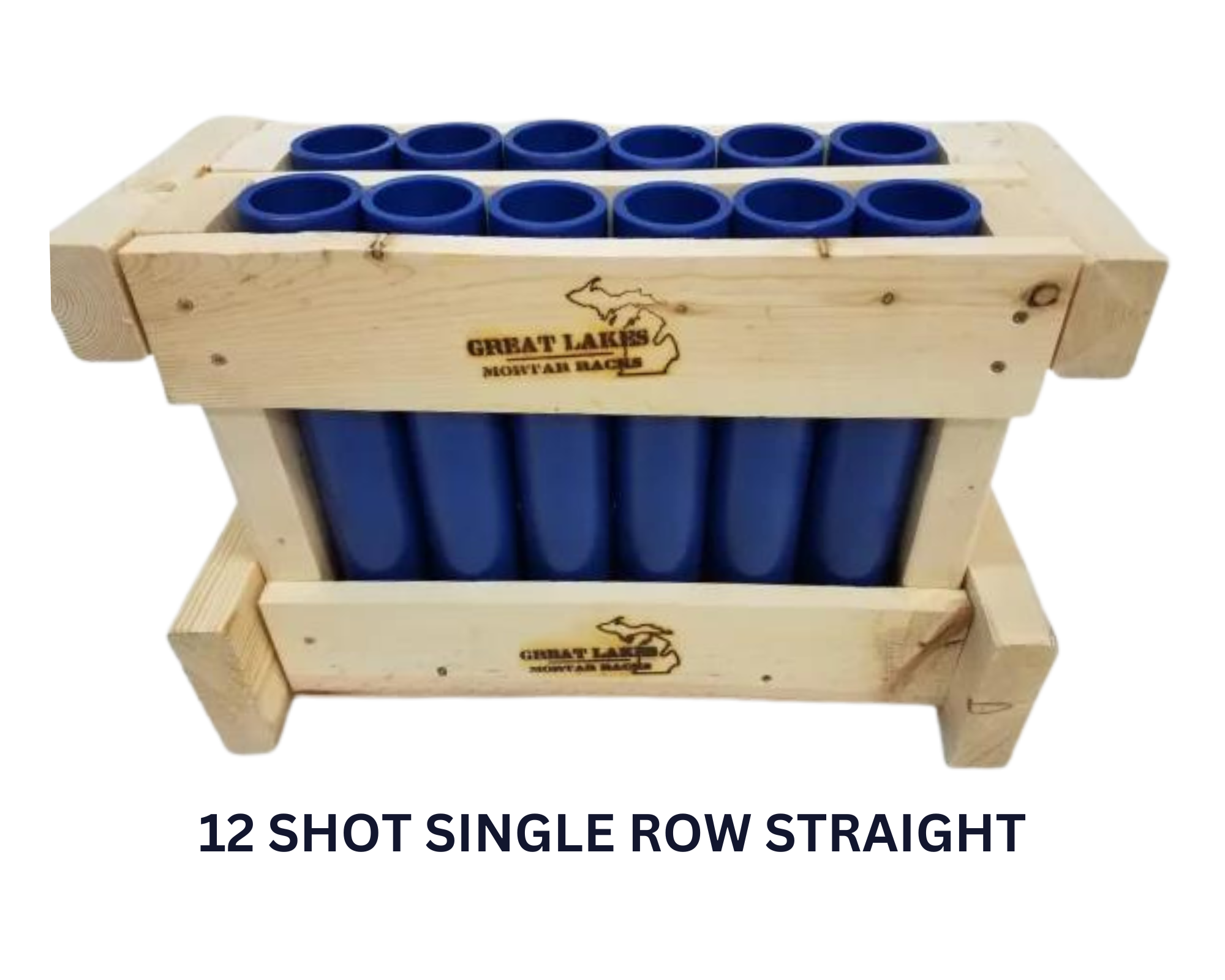 12 Shot Single Row Rack - Straight | Anytime Fireworks